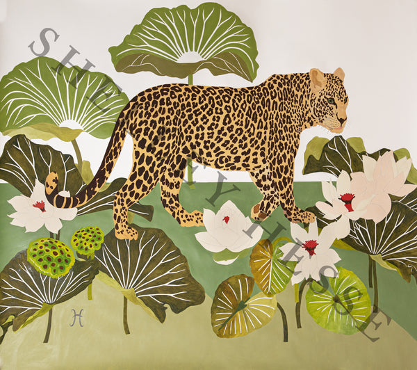 Leopard In Lily Pads – Shelley Hesse